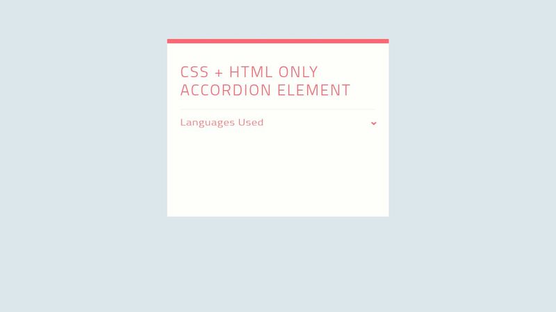 CSS + HTML only Accordion Element