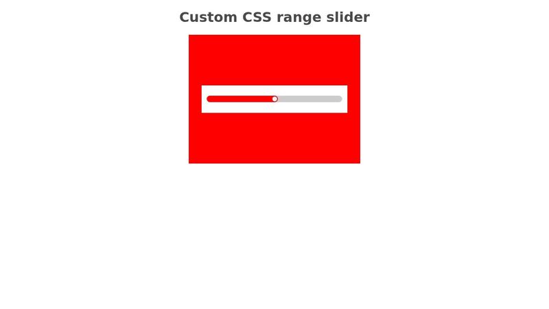 Custom input range: CSS