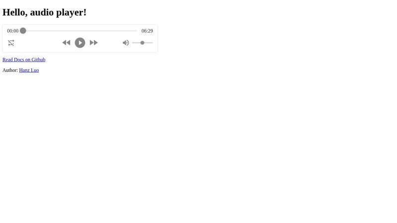React H5 Audio Player