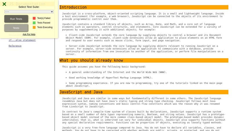 Technical Documentation Page (JS)