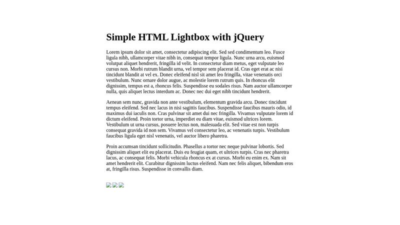 Simple HTML Lightbox with jQuery