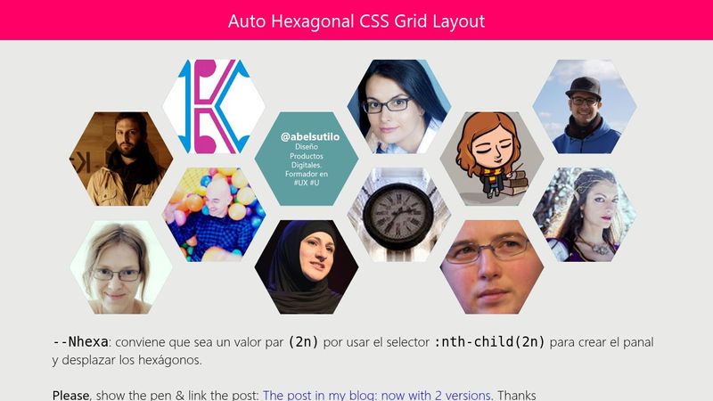 Auto Hexagonal CSS Grid Layout