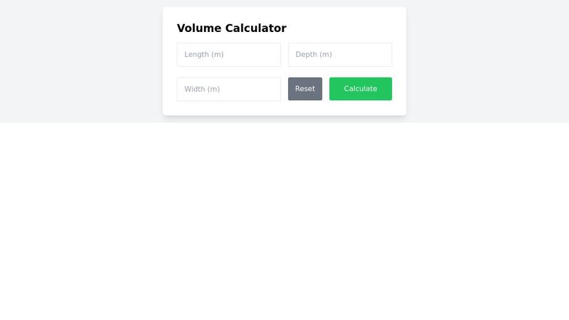 Volume Calculator Vanilla JS