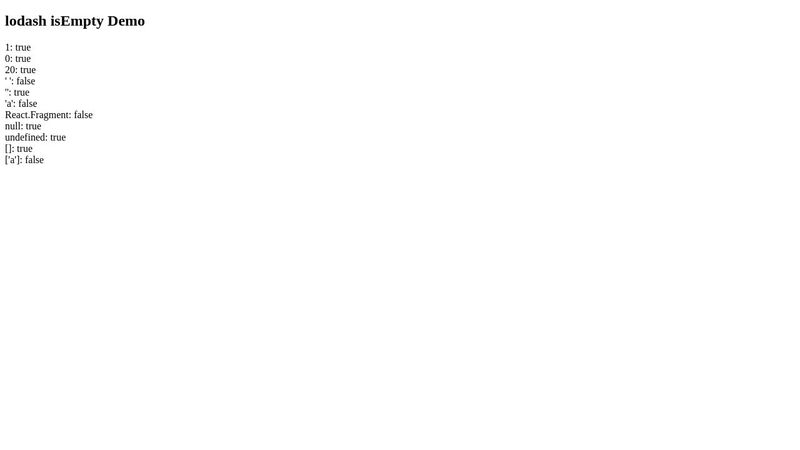lodash isEmpty Demo