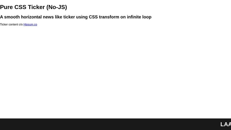 Pure CSS Ticker (Horizontal)