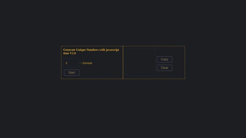 Generate Unique Numbers With Javascript Time V2 0 Generate Unique Numbers With Javascript Time V2 0