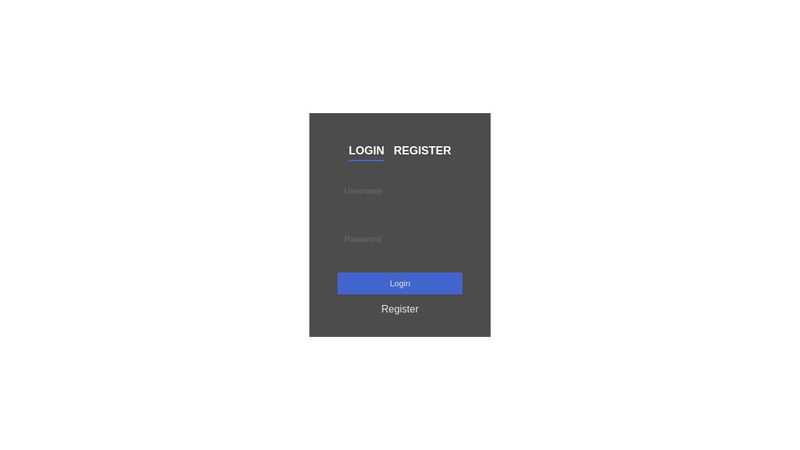 Transparent registration and login form with html and css