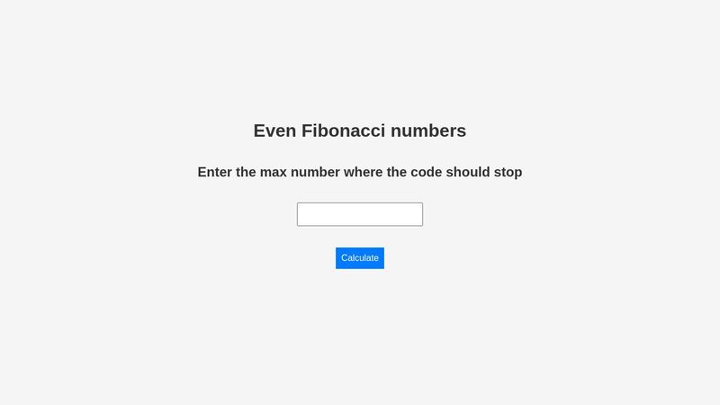 Even Fibonacci numbers