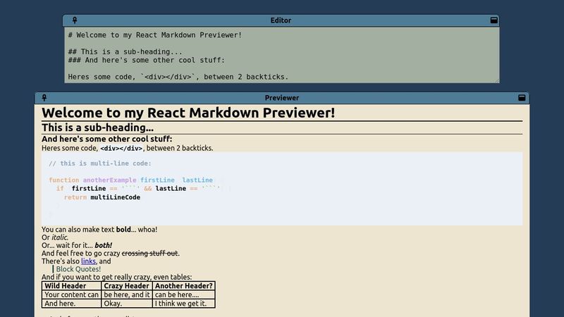 Simple Markdown previewer
