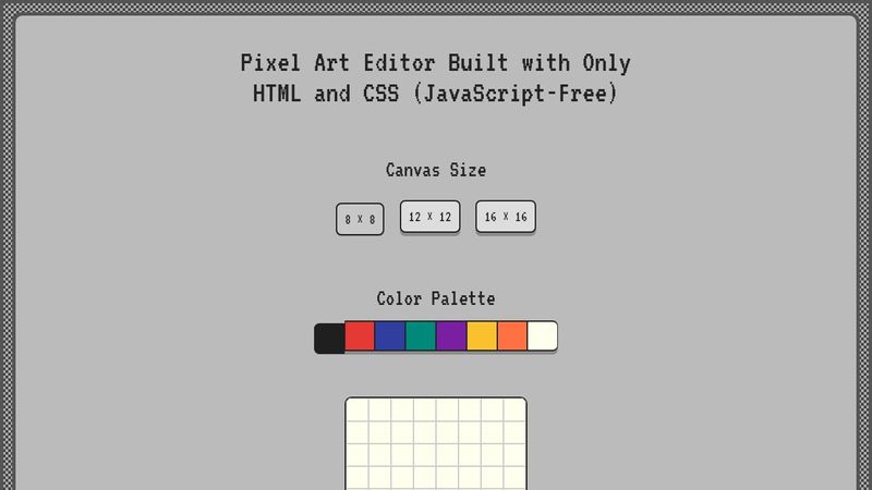HTML+CSS only pixel art editor