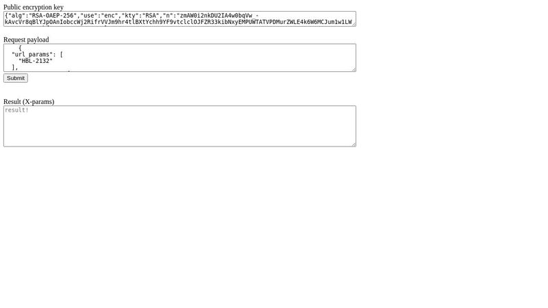 JWE encryption example