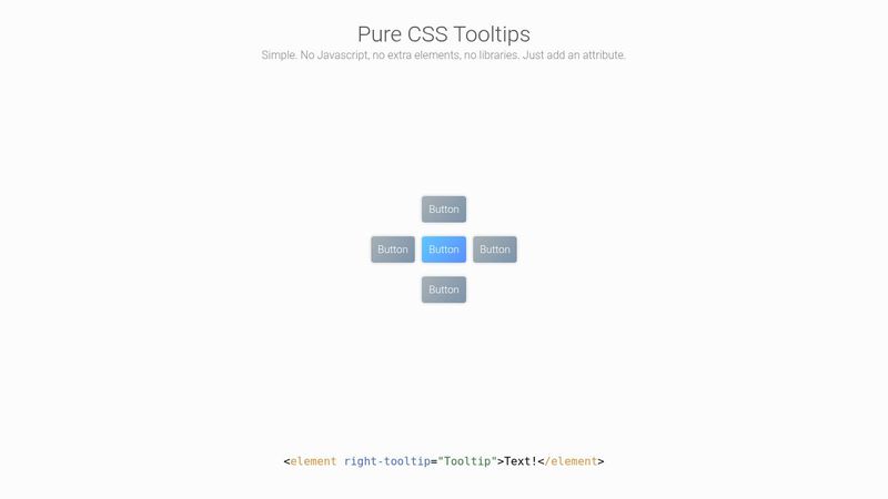 Single Element Pure CSS Button Tooltip