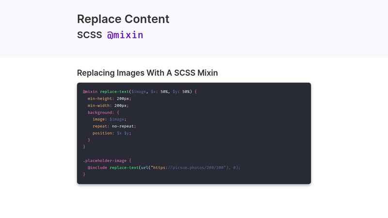 Replace Content Using a SCSS @mixin