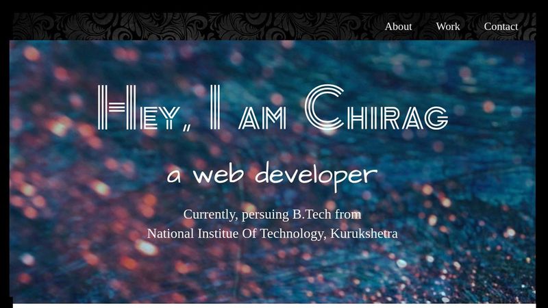 Personal Portfolio of Chirag Etarvi