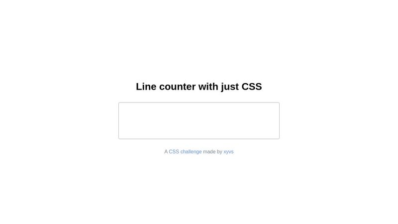 Line counter with just CSS