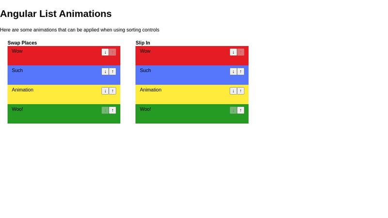 Angular List Sort Animations