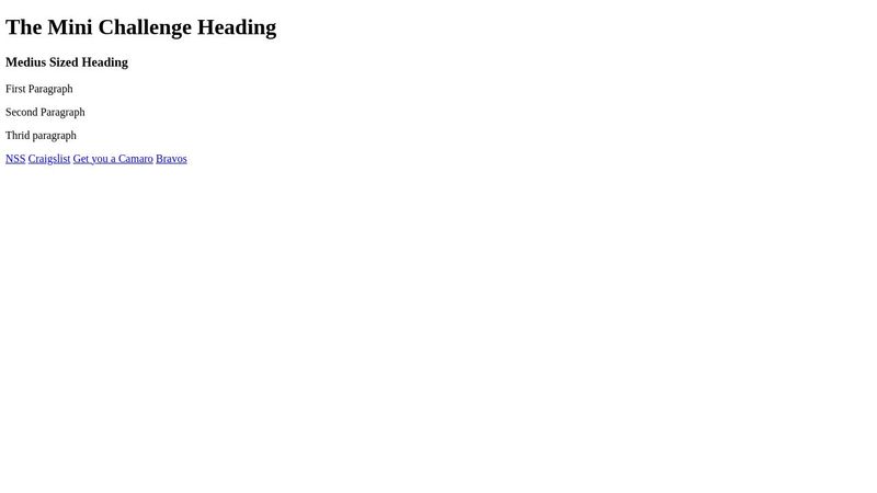 HTML 101 - Mini Challenge