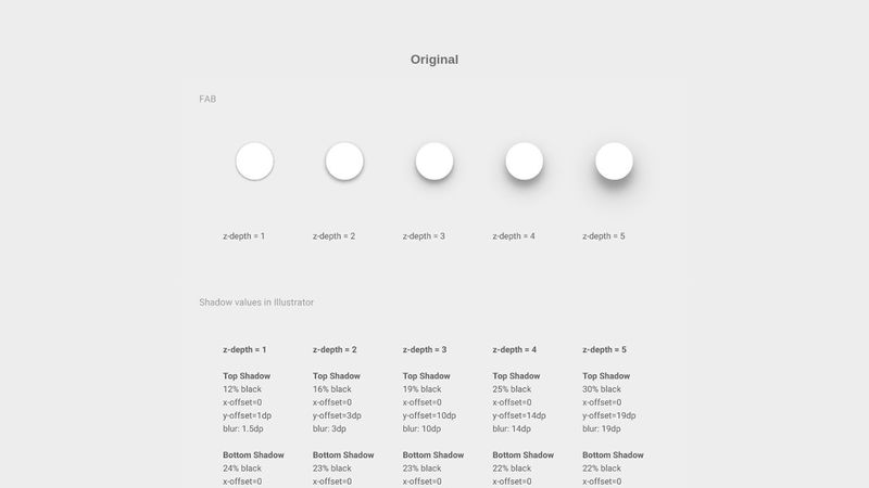 Material Design Shadows Demos