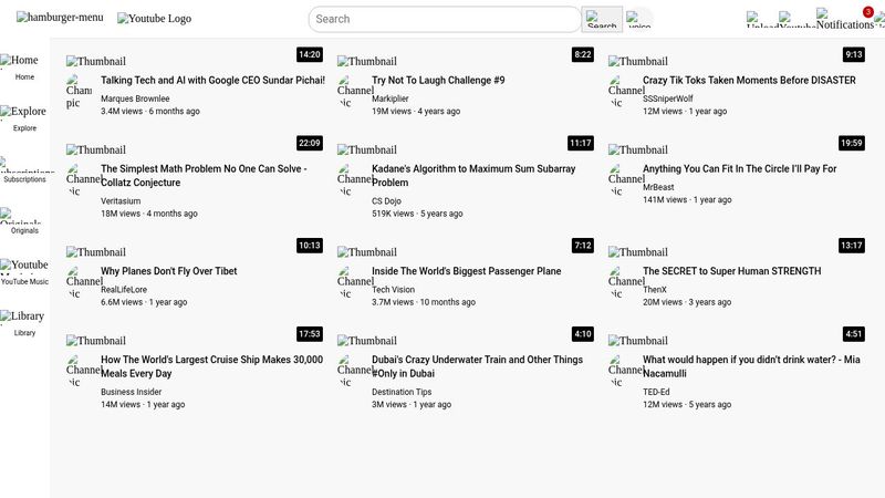 My first CodePen - YouTube clone