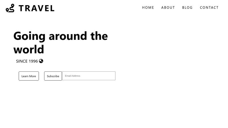 Minimal Travel Blog - Landing Page (HTML/CSS)