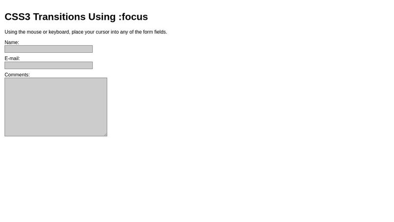 CSS3 - Transitions Using :focus