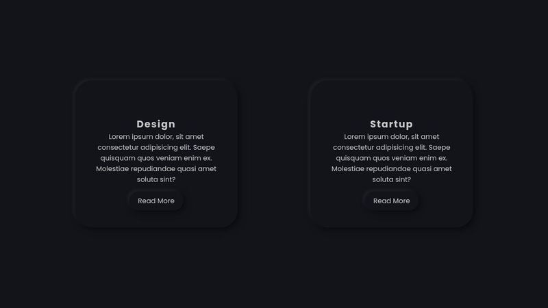 Neumorphism Dark Card UI Hover Effects