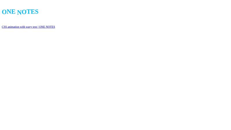 CSS animation with wavy text