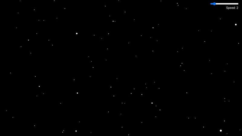 Space background (HTML Canvas + pure JS, no dependencies)
