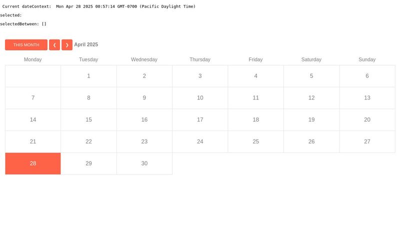 vuejs calendar without plugins