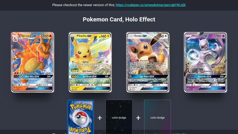 Pokemon Card Holo Effect