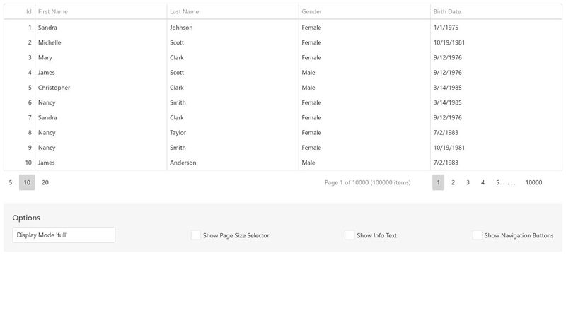 Record Paging - DevExtreme Data Grid