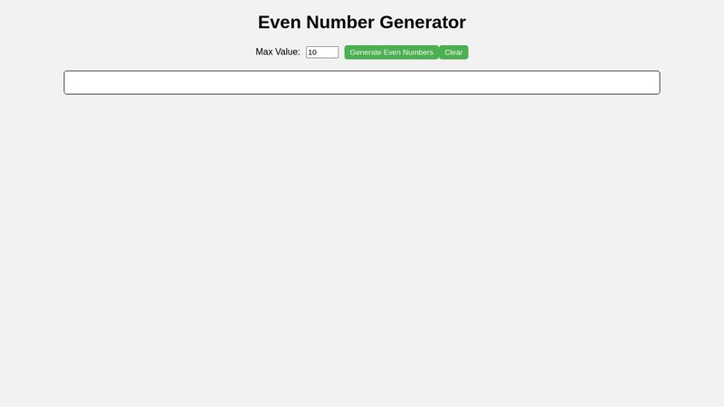 Even Number Generator