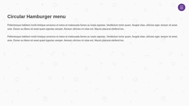 Fullscreen Hamburger menu