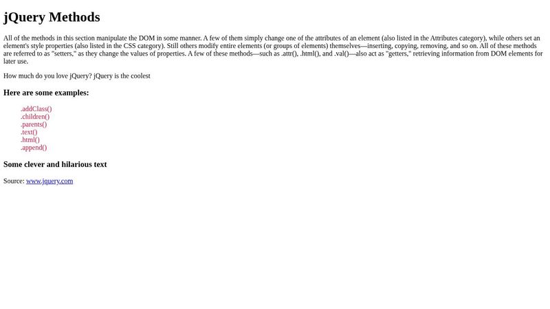 jQuery 101 - Mini Challenge 2