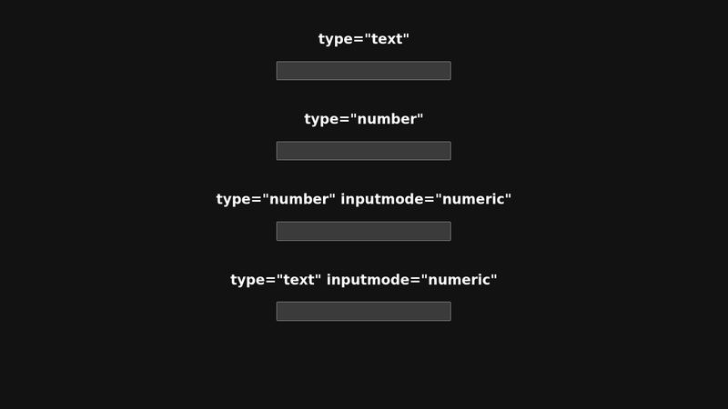 inputmode numeric