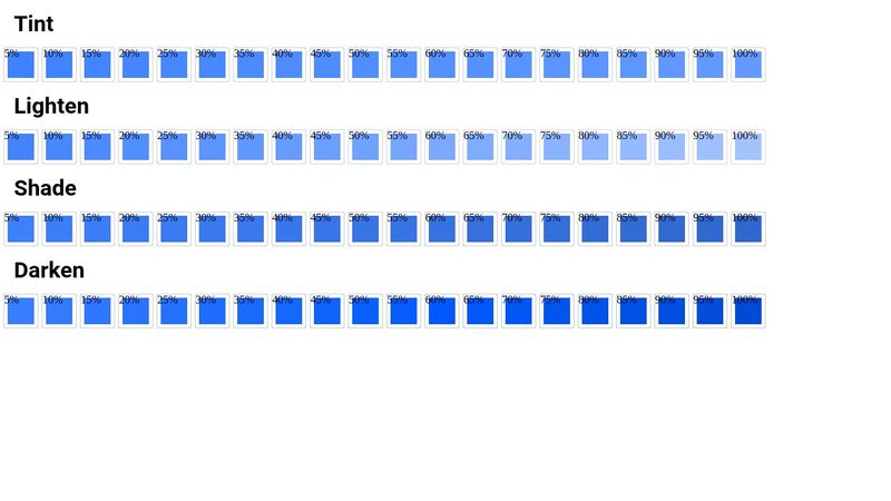 Sass tint/shade vs lighten/darken color functions