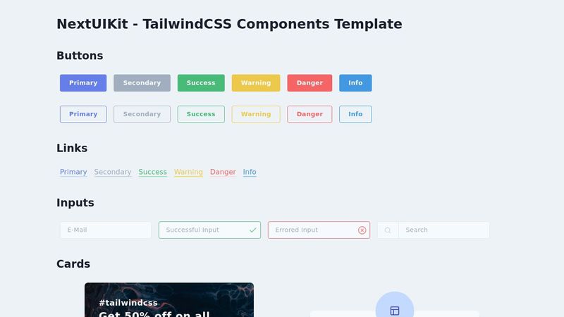 Responsive UI Components - Template Kit For Tailwind CSS