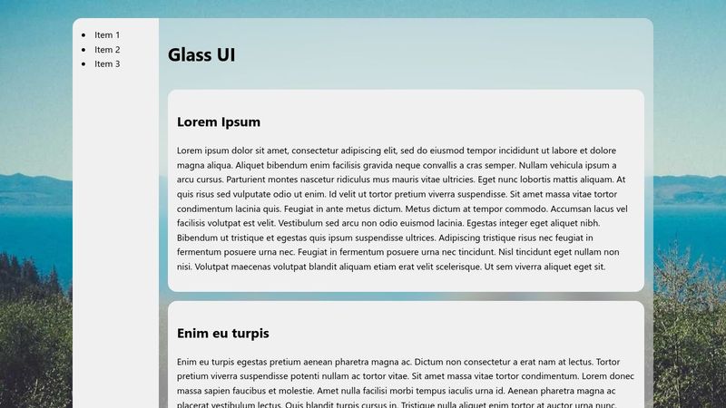 Glass UI