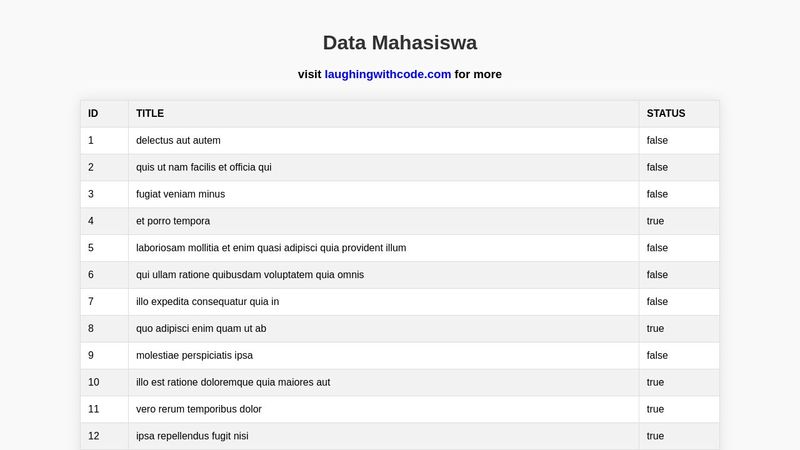 Request data dengan JAVASCRIPT menggunakan motode FETCH