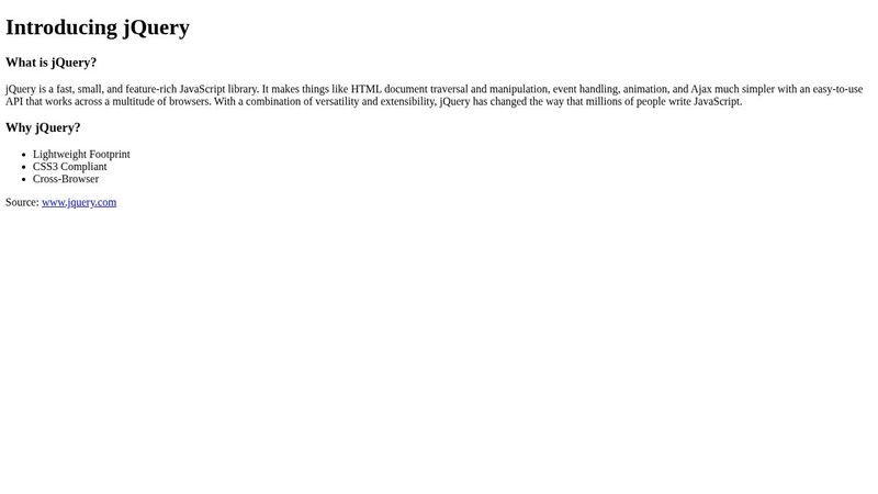 jQuery 101 - Mini Challenge 1