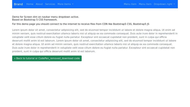 Bootstrap 5: Darken page on dropdown (click and hover)