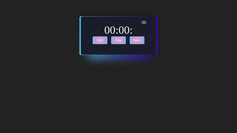 Stylish Stopwatch with Glowing Gradient Effects