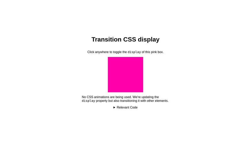 Transition display:none 👀