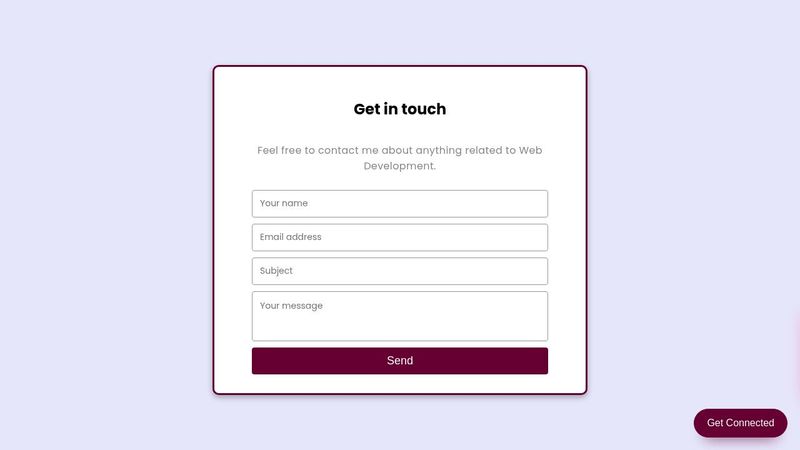 Simple JavaScript Contact Page