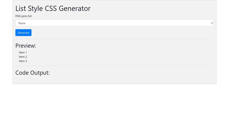 List Style CSS Generator