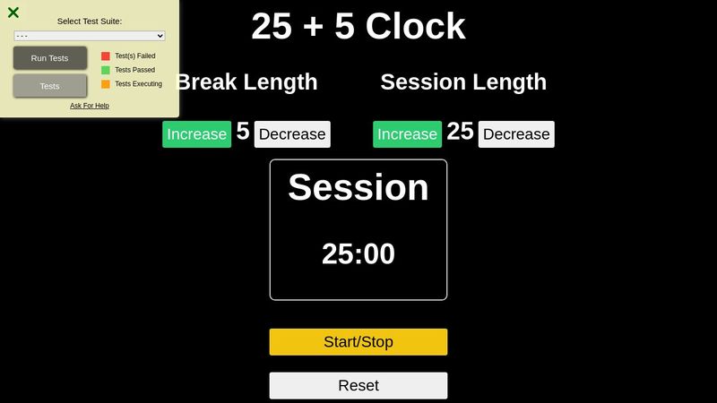 25 + 5 Clock | React | FreeCodeCamp.org