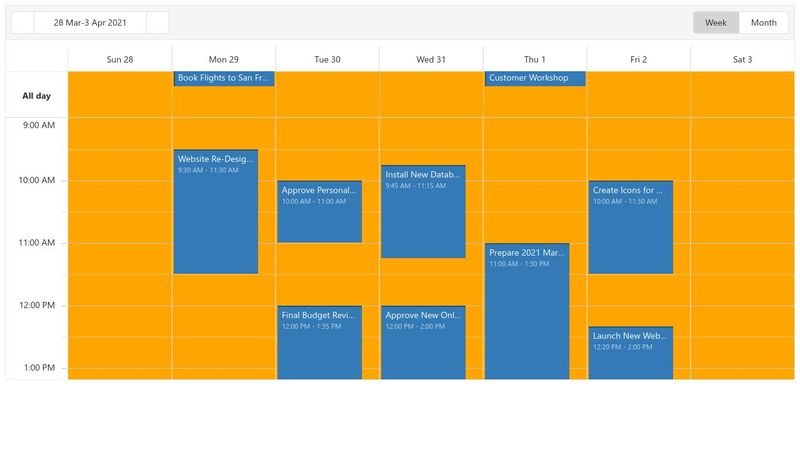 Simple Array - DevExtreme Scheduler