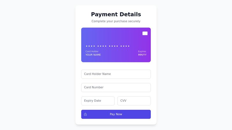 Tailwindcss: Card Payment