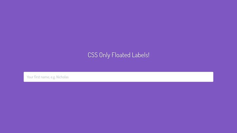 CSS Only Floated Labels