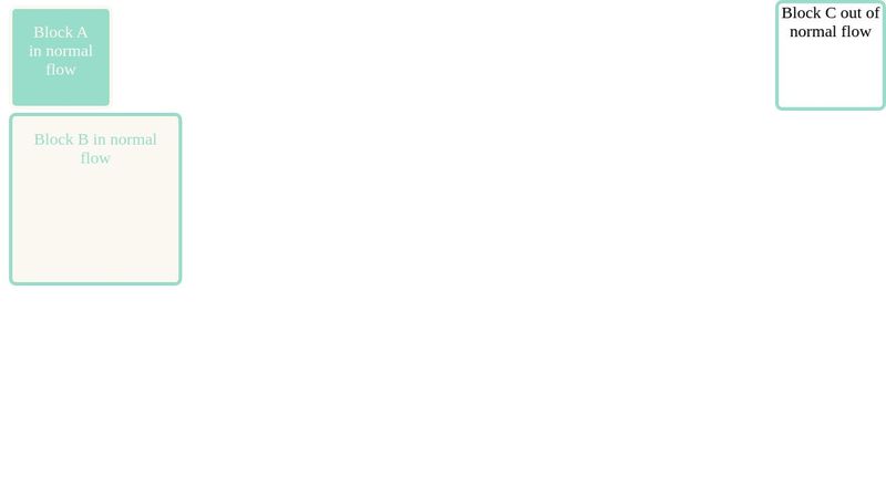 CSS advanced: out of flow example